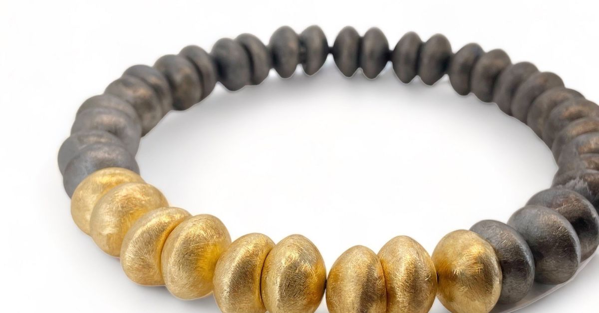 Zilveren collier met goud